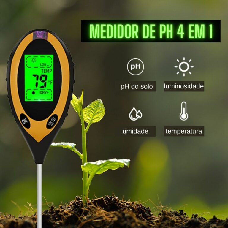 Medidor de pH para solo digital 4 em 1 - Loja Jardineiro.net
